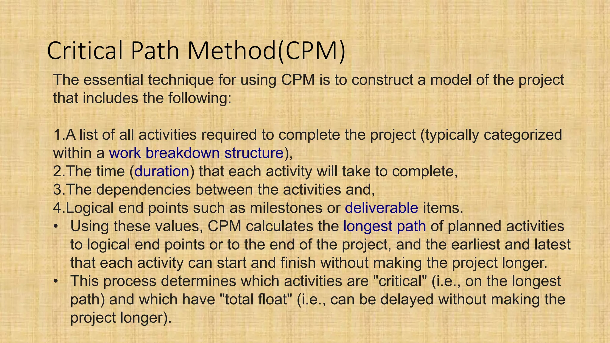 Critical path method(cpm) | PDF