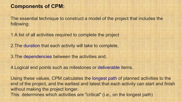 Critical path method(cpm) | PDF