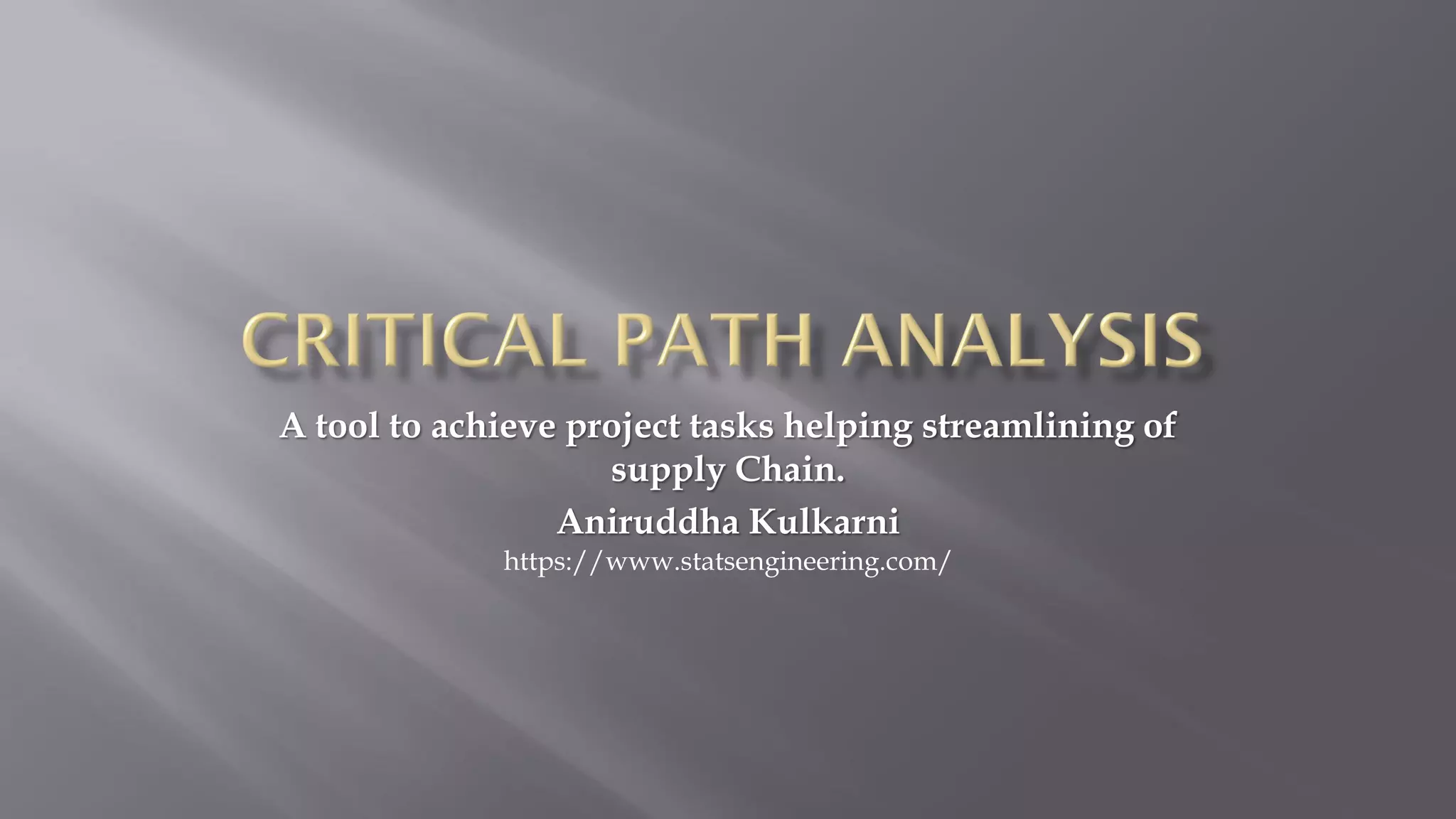 Critical path presentation for timely project completion | PPT