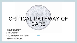 Critical pathway of care,concept mapping by Velveena M | PPT