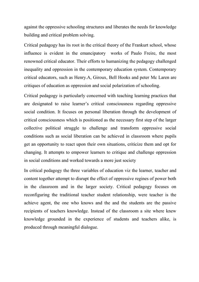 Critical pedagogy | PDF
