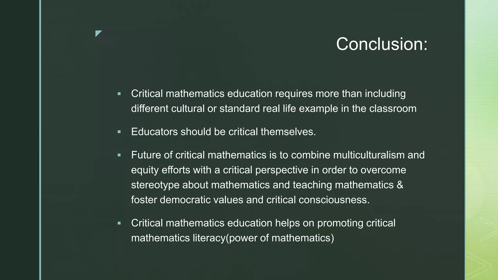 Critical pedagogy for critical mathematics education | PPT