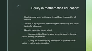 Critical pedagogy for critical mathematics education | PPT