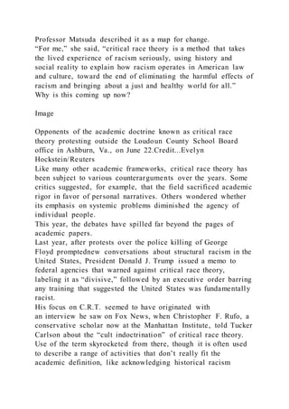 Critical Race Theory A Brief HistoryHow a complicated and expan | DOCX