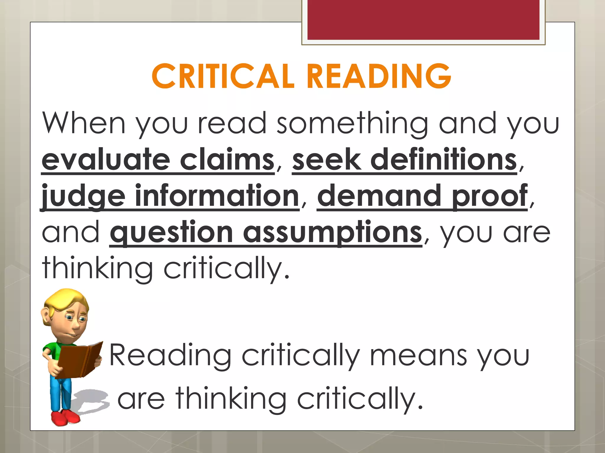 Critical Reading | PDF