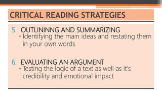 Critical reading | PPTX