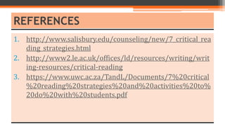 Critical reading | PPTX