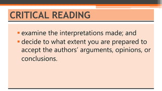 Critical reading | PPTX