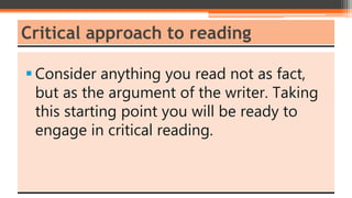 Critical reading | PPTX