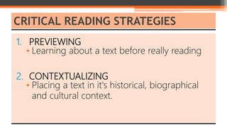 Critical reading | PPTX