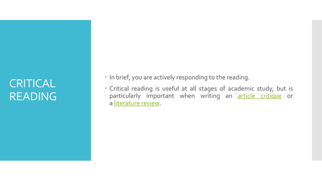 Critical reading | PPT