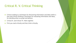 Critical reading | PPTX