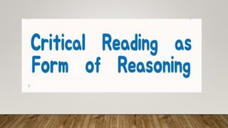 critical reading ( reading and writing skills) | PPT