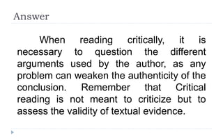 Critical Reading as Reasoning - Reading and Writing Skills- Quarter 4 ...