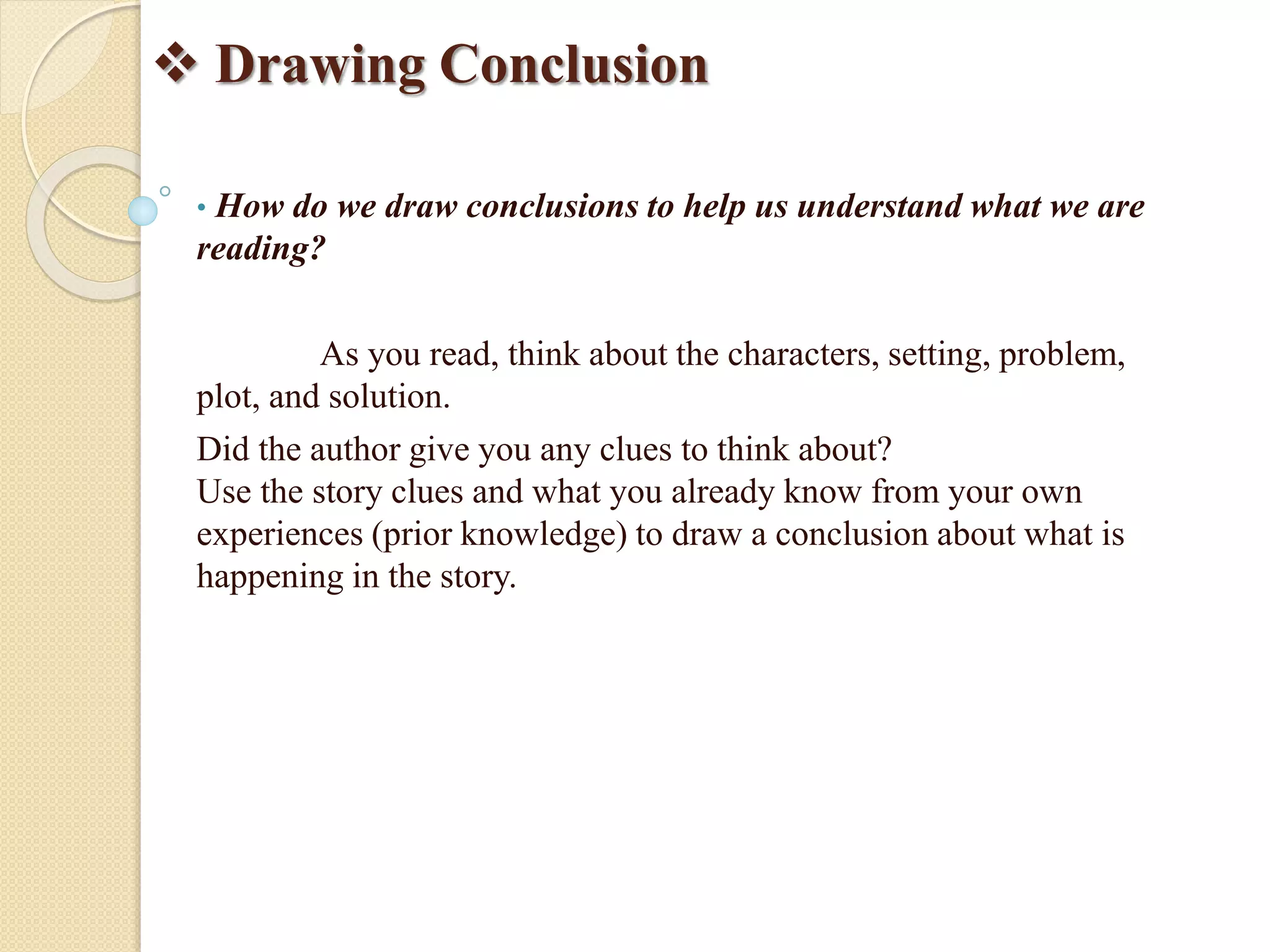 drawing conclusion & predicting outcomes | PPTX