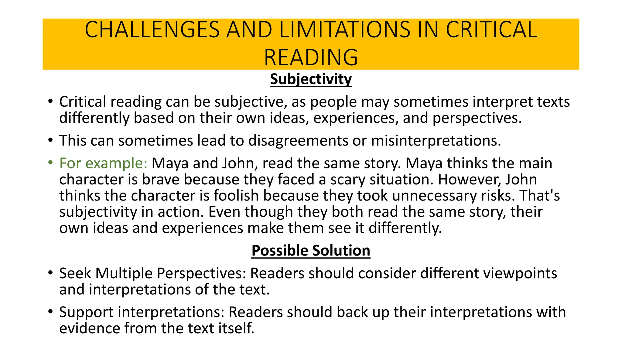 CRITICAL READING powerpoint.pptx. safe.secure | PPTX