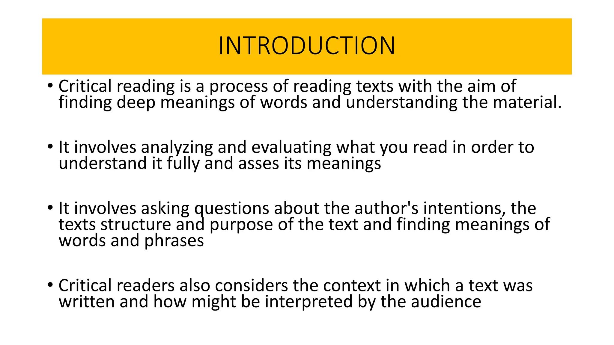 CRITICAL READING powerpoint.pptx. safe.secure | PPTX