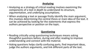 CRITICAL READING powerpoint.pptx. safe.secure | PPTX | Fiction | Books ...