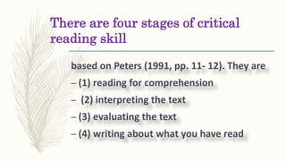 Critical Reading Course Concept | PPTX