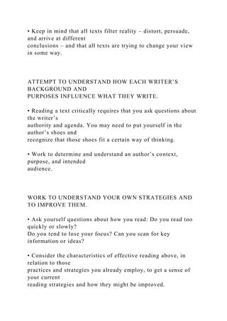 Critical Reading StrategiesThe University of Minnesota published.docx