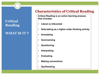 Promoting Critical Reading using Questioning Strategies by Jaya Kannan ...