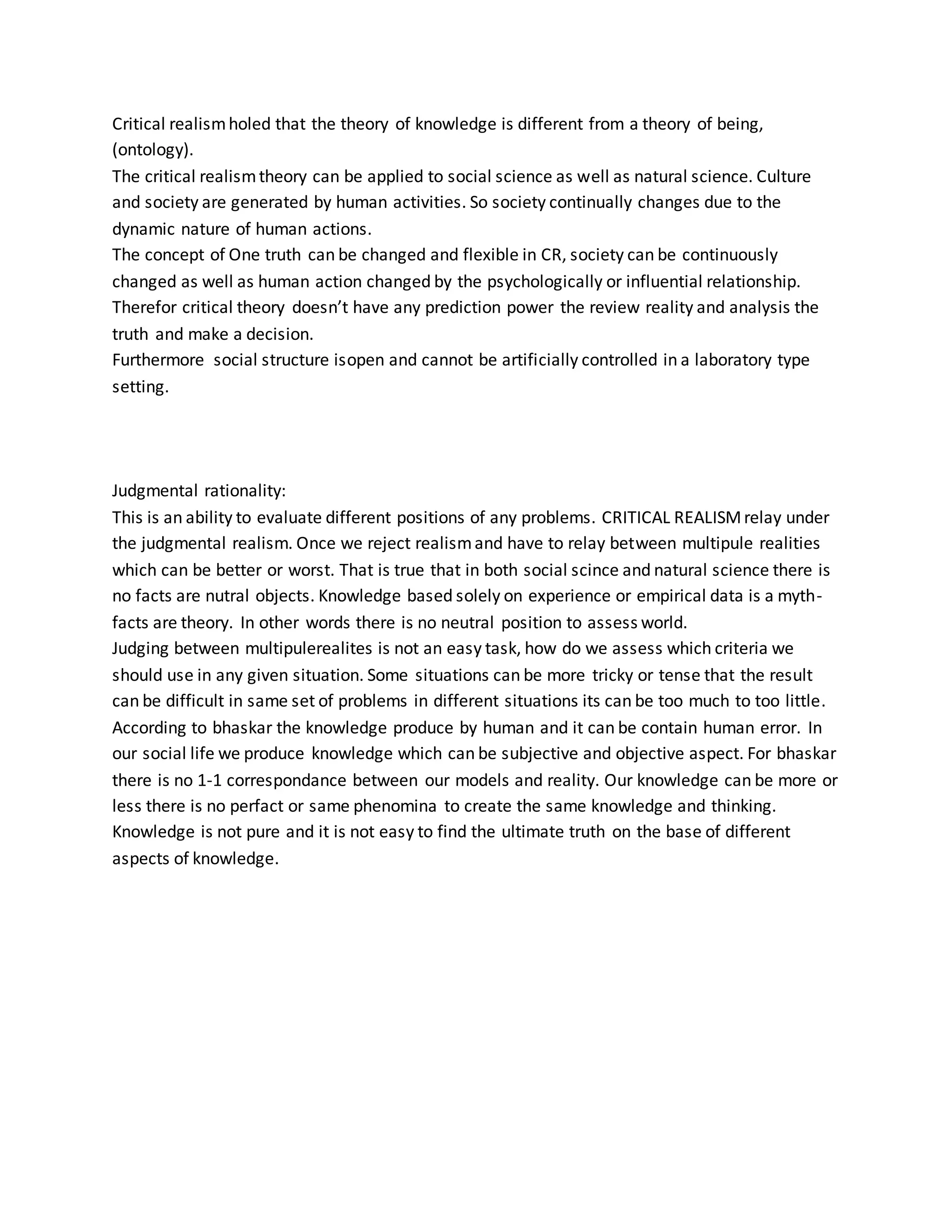 Critical realism | DOCX