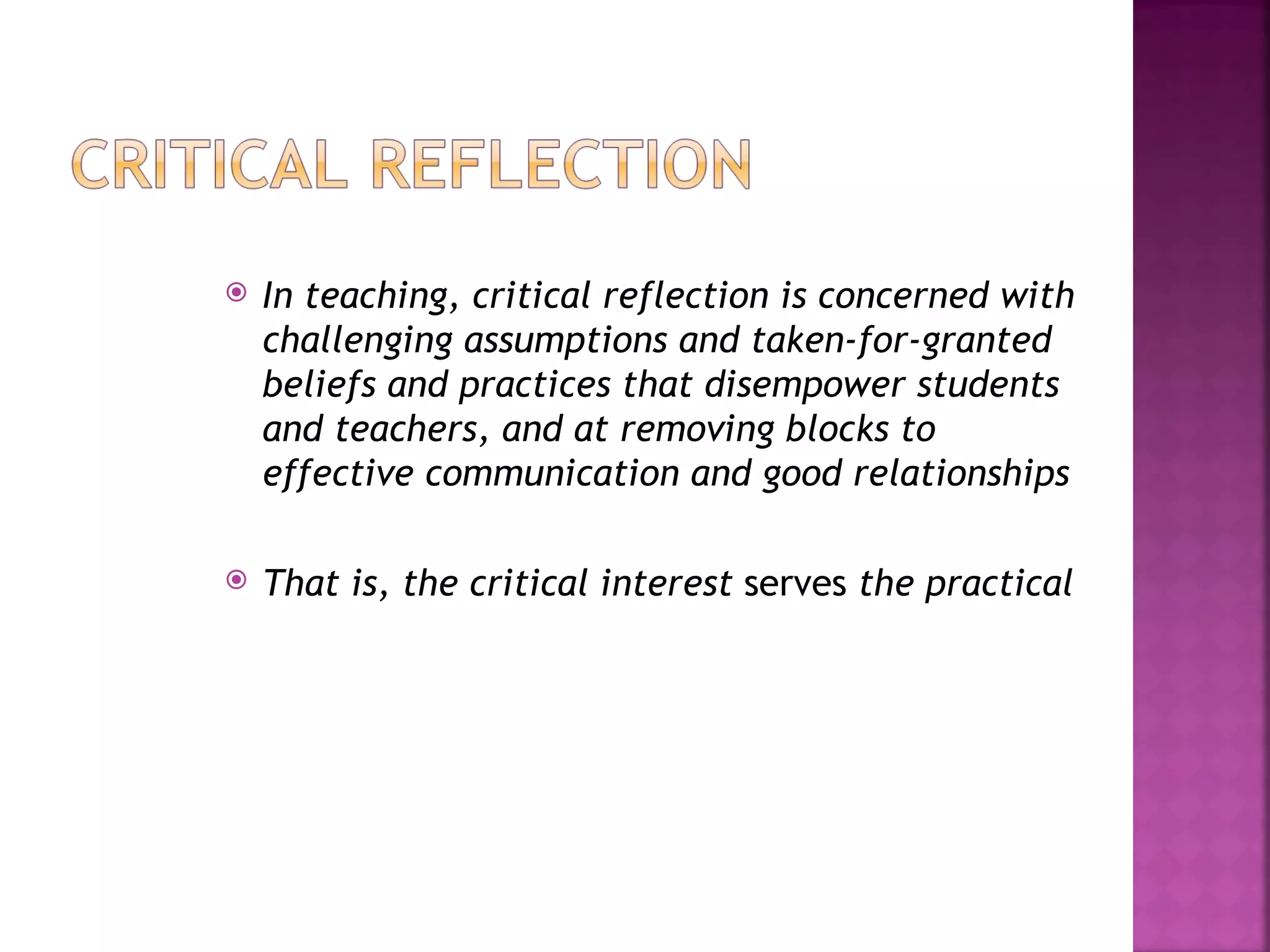 Critical reflection | PPT