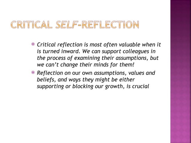 Critical reflection | PPT | Education