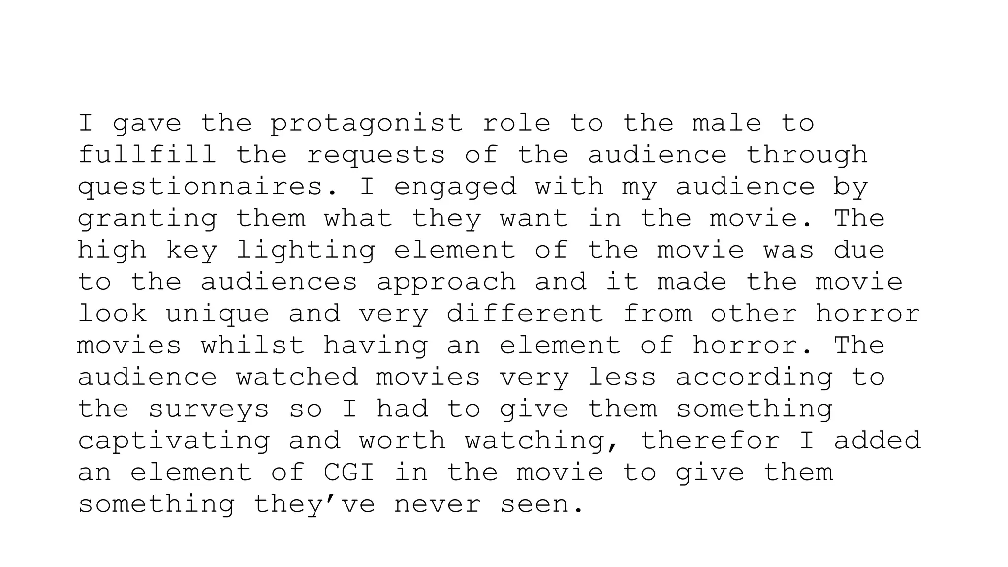 Critical Reflection 2 media studies movie (Recurring) | PPT