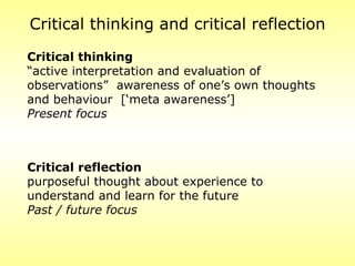 Critical reflection 2012 | PPT