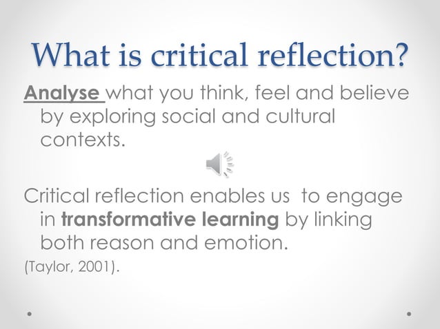 Critical reflective writing | PPT