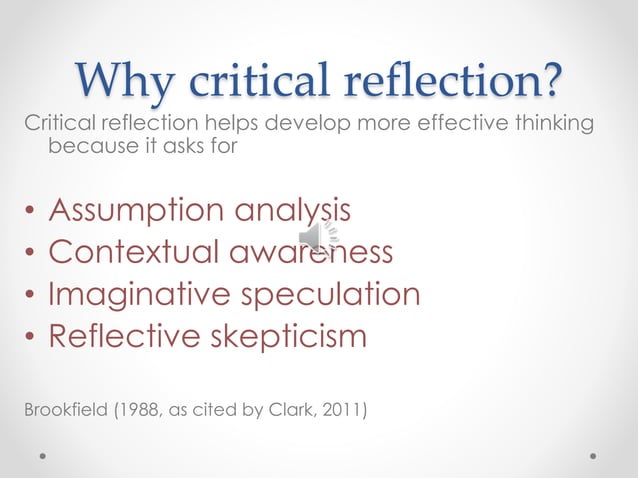 Critical reflective writing | PPT