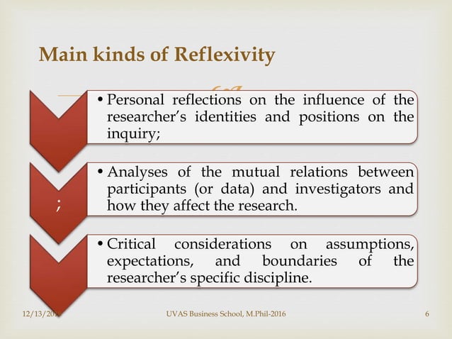 Critical reflexivity | PPTX | Professional School | Postgraduate Education