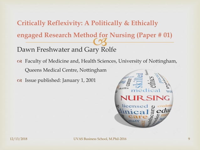 Critical reflexivity | PPTX | Professional School | Postgraduate Education