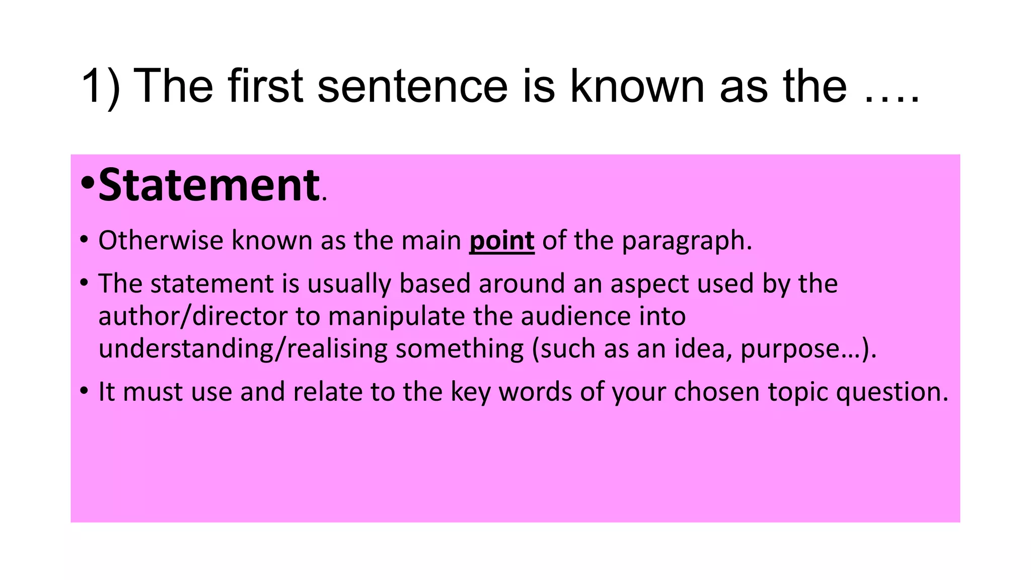 Critical response paragraph structure | PPTX