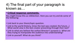 Critical response paragraph structure | PPTX