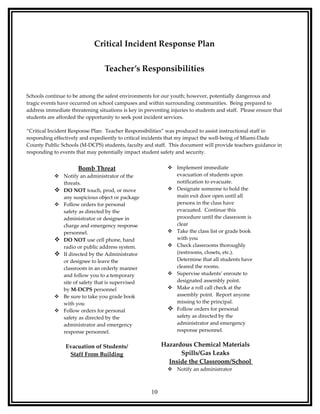 Critical response plan handbook | DOC