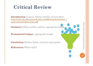 Critical Review | PPT