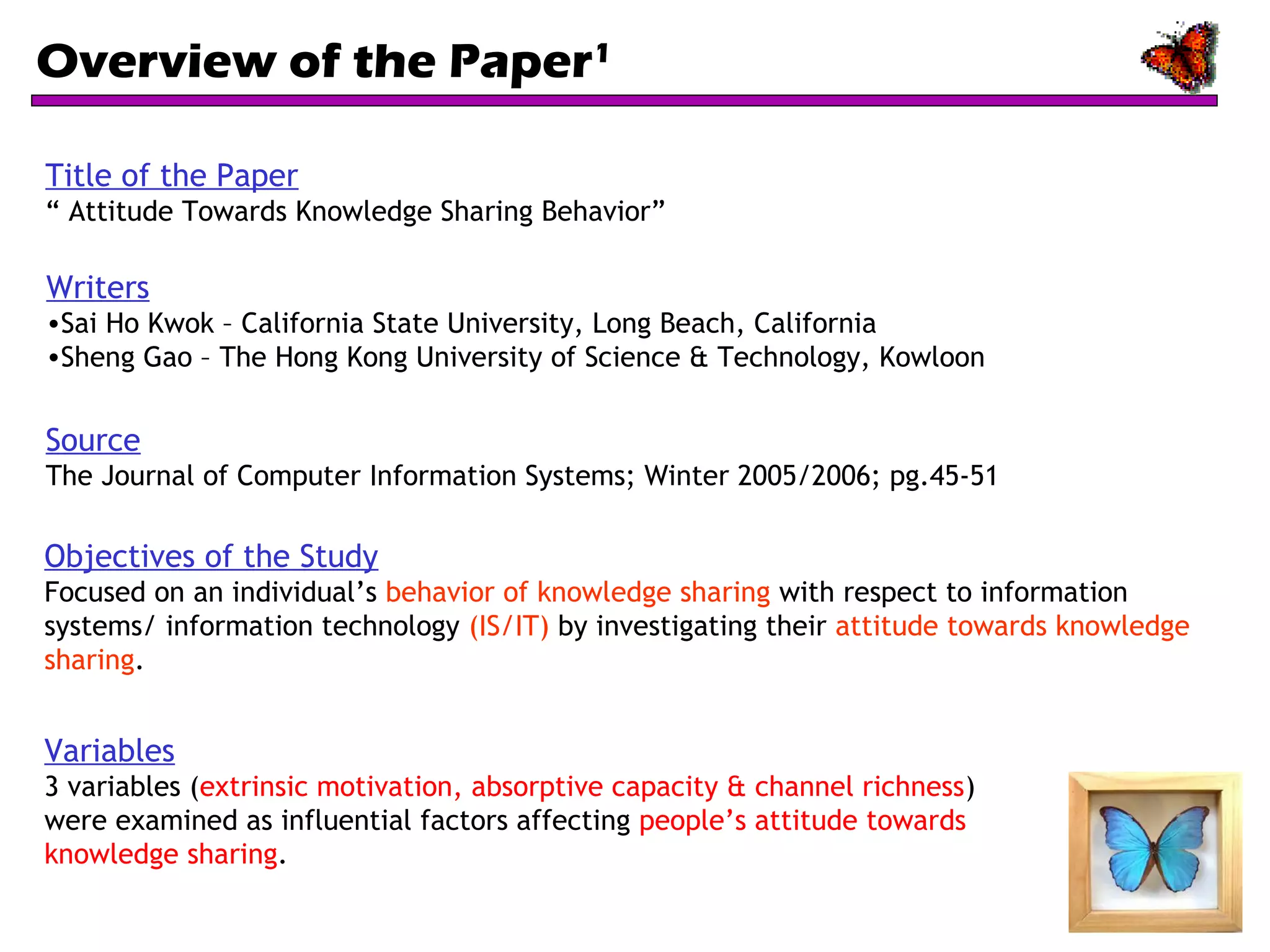 Critical review attitude towards knowledge sharing behavior | PPT ...