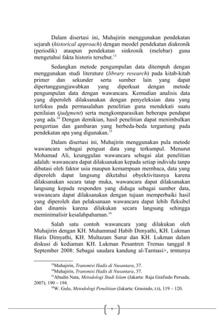 Critical Review - Disertasi Transmisi Hadis Nusantara (Fatihunnada) | DOC