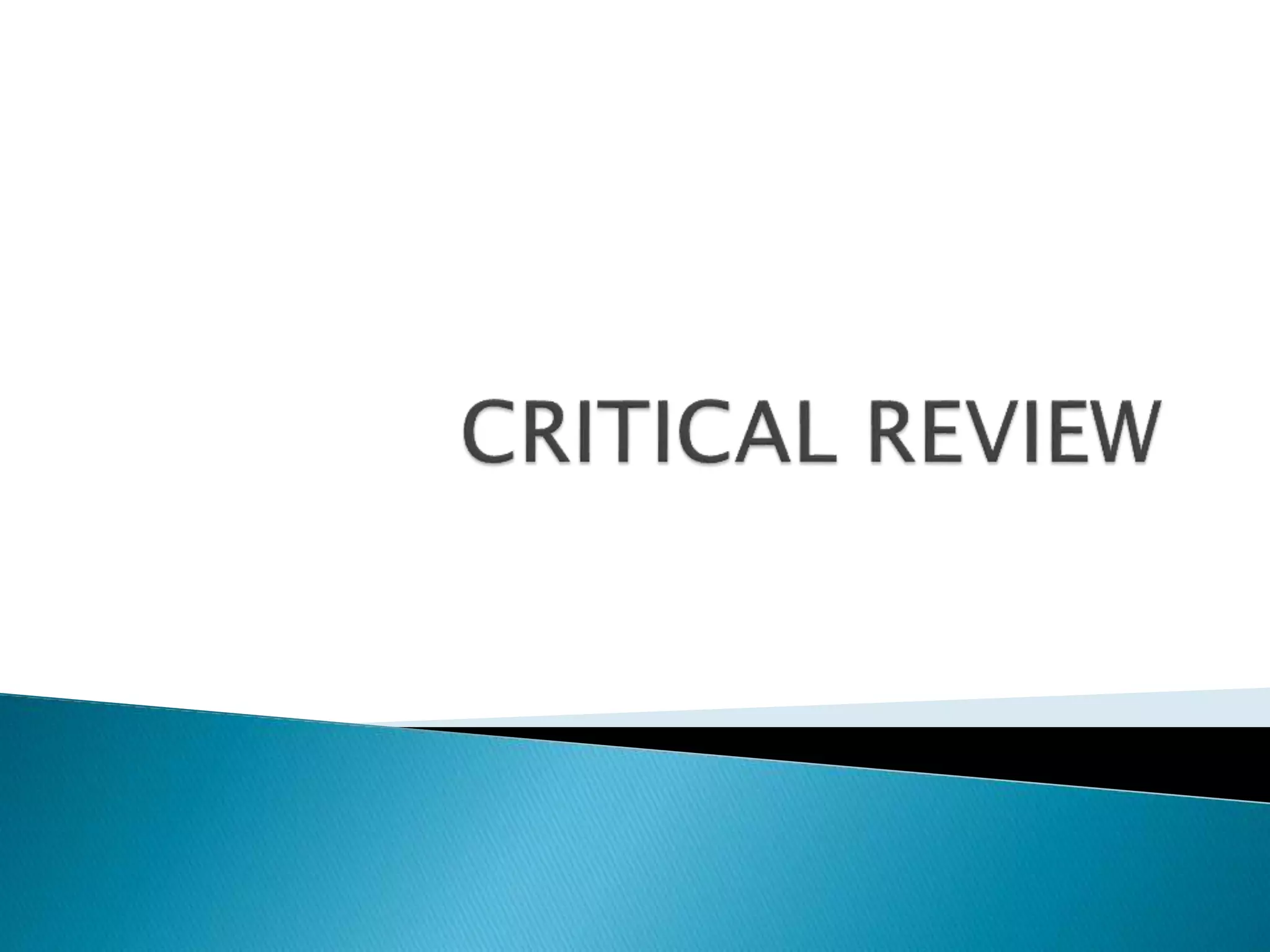 Critical review of a research article | PPTX