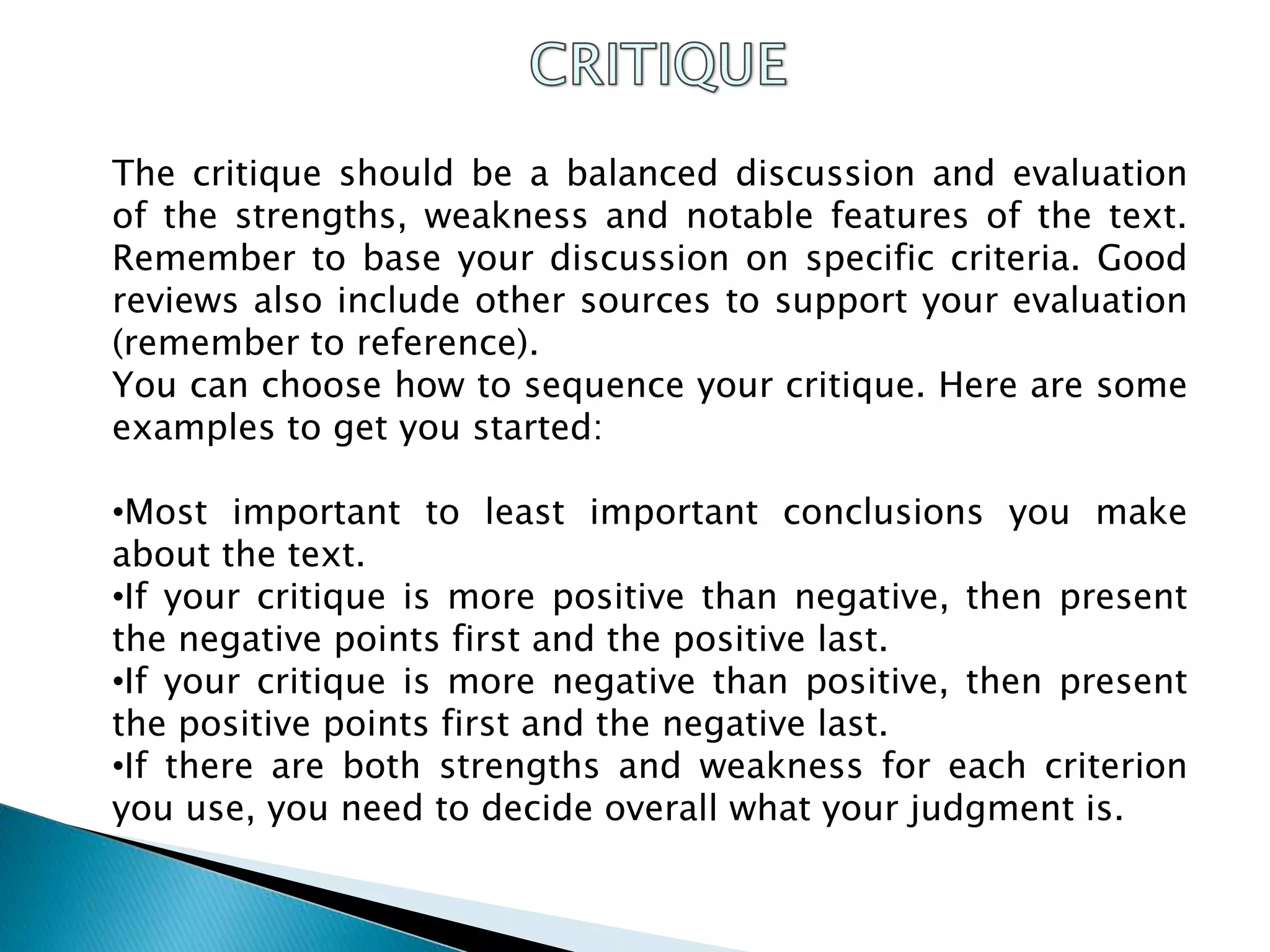 Critical review of a research article | PPTX
