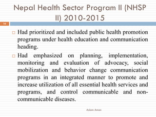 Critical Review of Development and Current Situation of Health Education in Nepal From Central ...