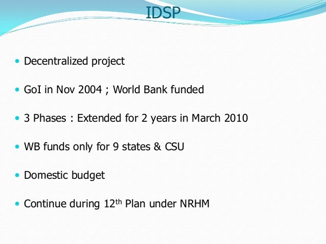 Critical review of idsp