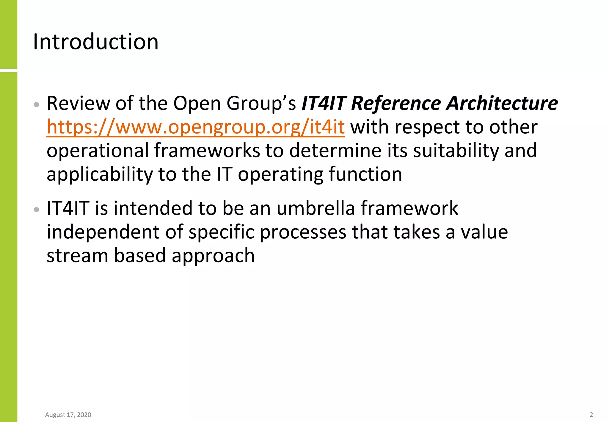 Critical Review of Open Group IT4IT Reference Architecture | PDF