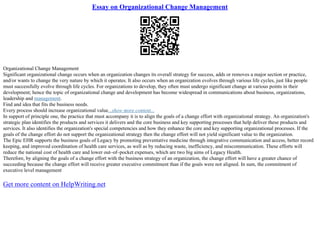 Critical Review On Change Management Essay | PDF