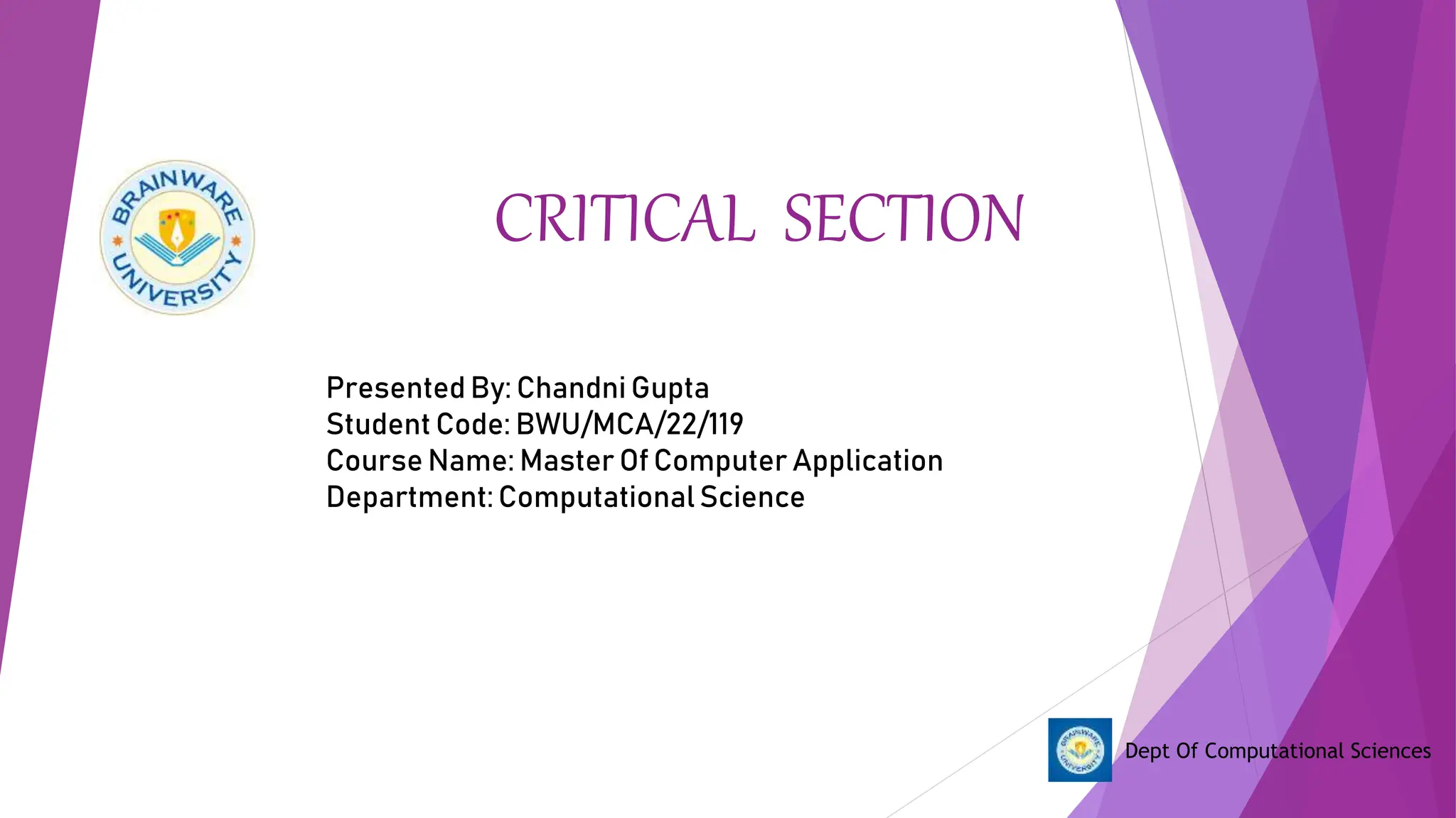 Critical Section In Operating System Pptx Operating Systems Computer Software And Applications