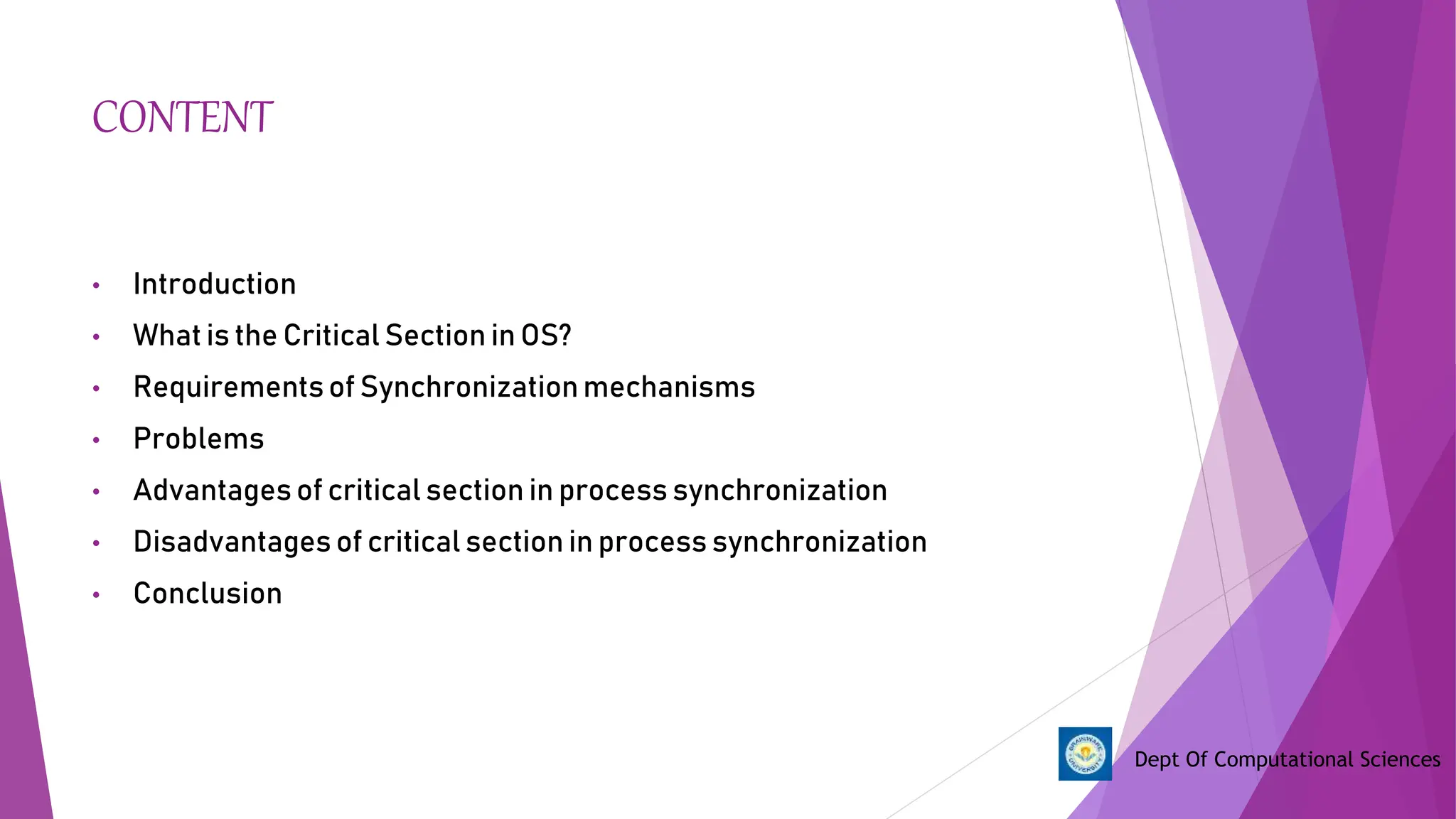Critical Section in Operating System | PPTX