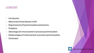 Critical Section in Operating System | PPTX