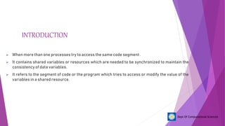 Critical Section in Operating System | PPTX